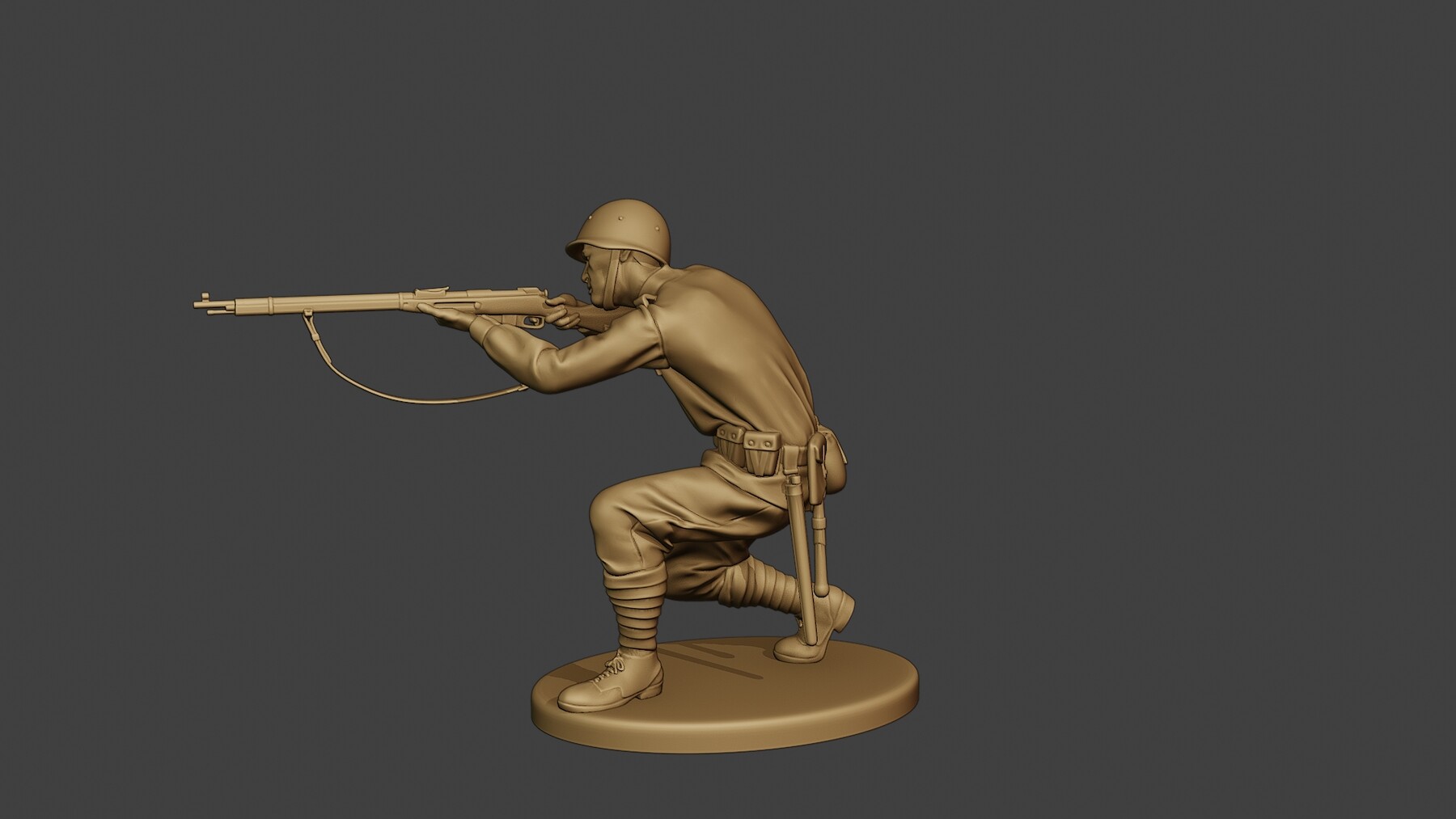 ArtStation - Russian soldier ww2 Shoot Crouch R1 | Resources