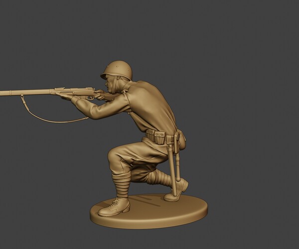 ArtStation - Russian soldier ww2 Shoot Crouch R1 | Resources