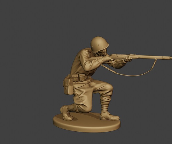 ArtStation - Russian soldier ww2 Shoot Crouch R1 | Resources