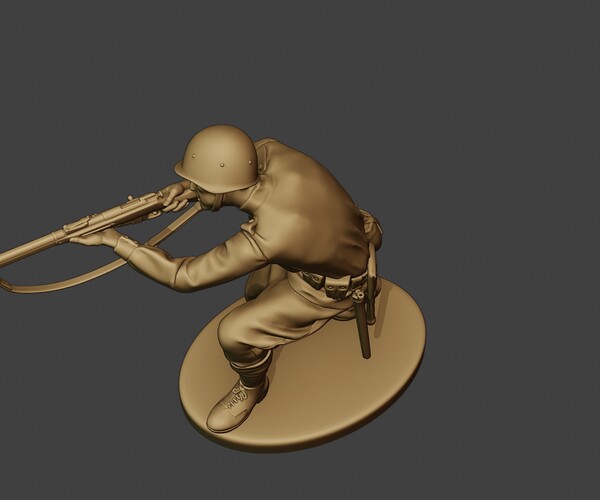 ArtStation - Russian soldier ww2 Shoot Crouch R1 | Resources
