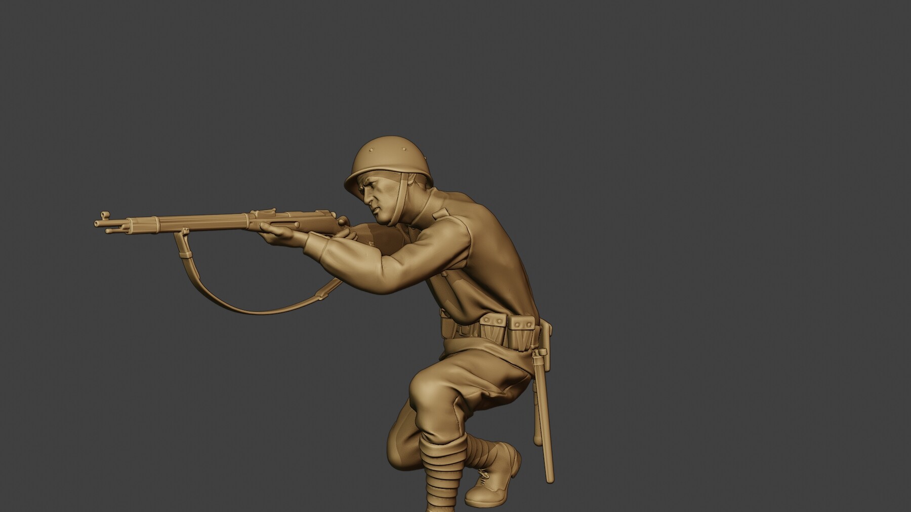 ArtStation - Russian soldier ww2 Shoot Crouch R1 | Resources