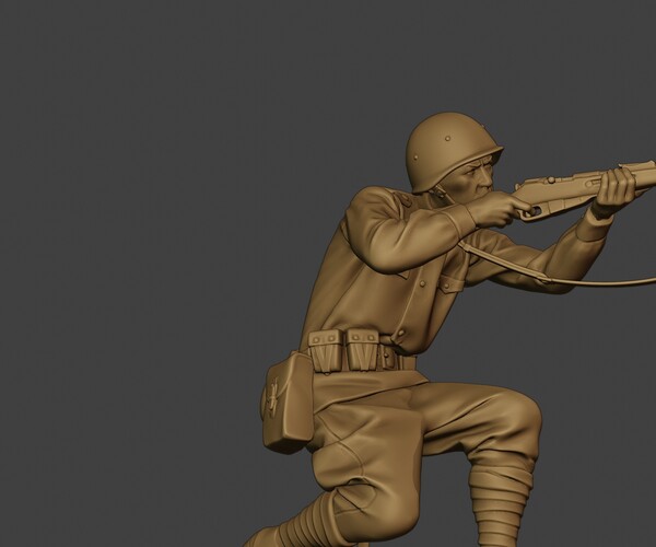 ArtStation - Russian soldier ww2 Shoot Crouch R1 | Resources