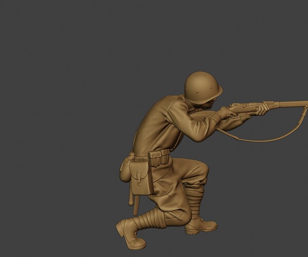 ArtStation - Russian soldier ww2 Shoot Crouch R1 | Resources