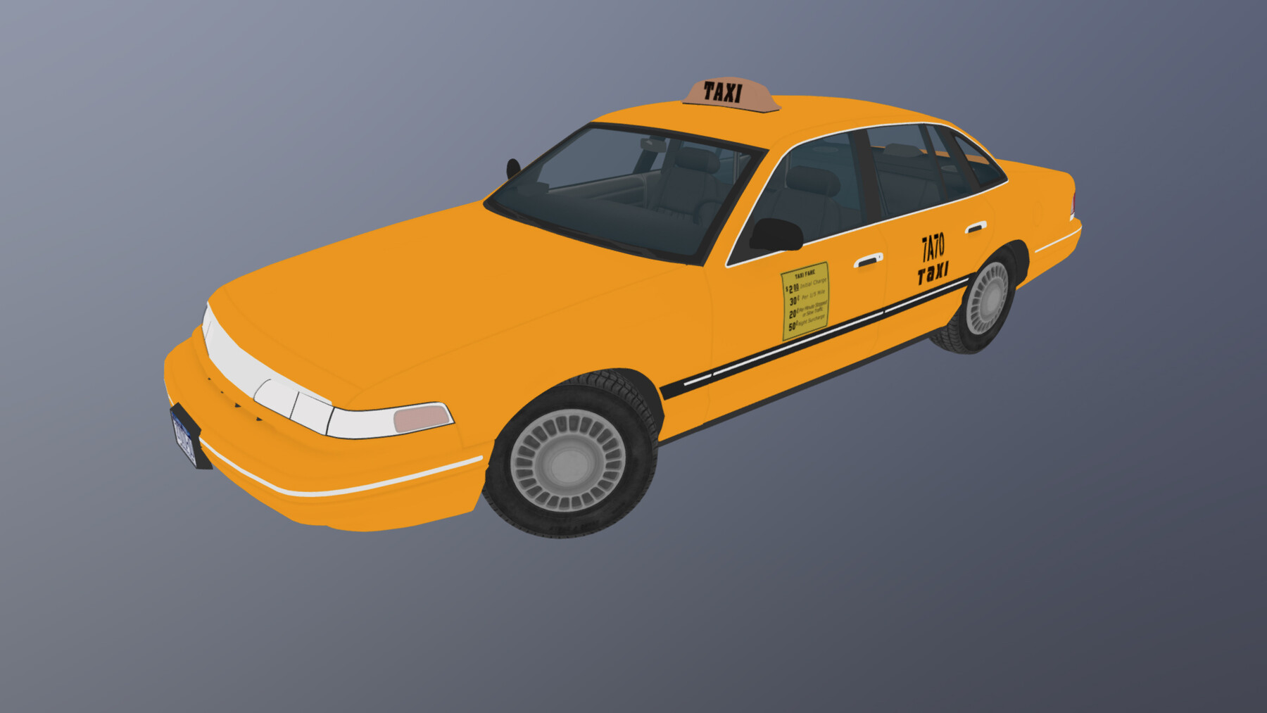 ArtStation - American 90s taxi sedan | Game Assets