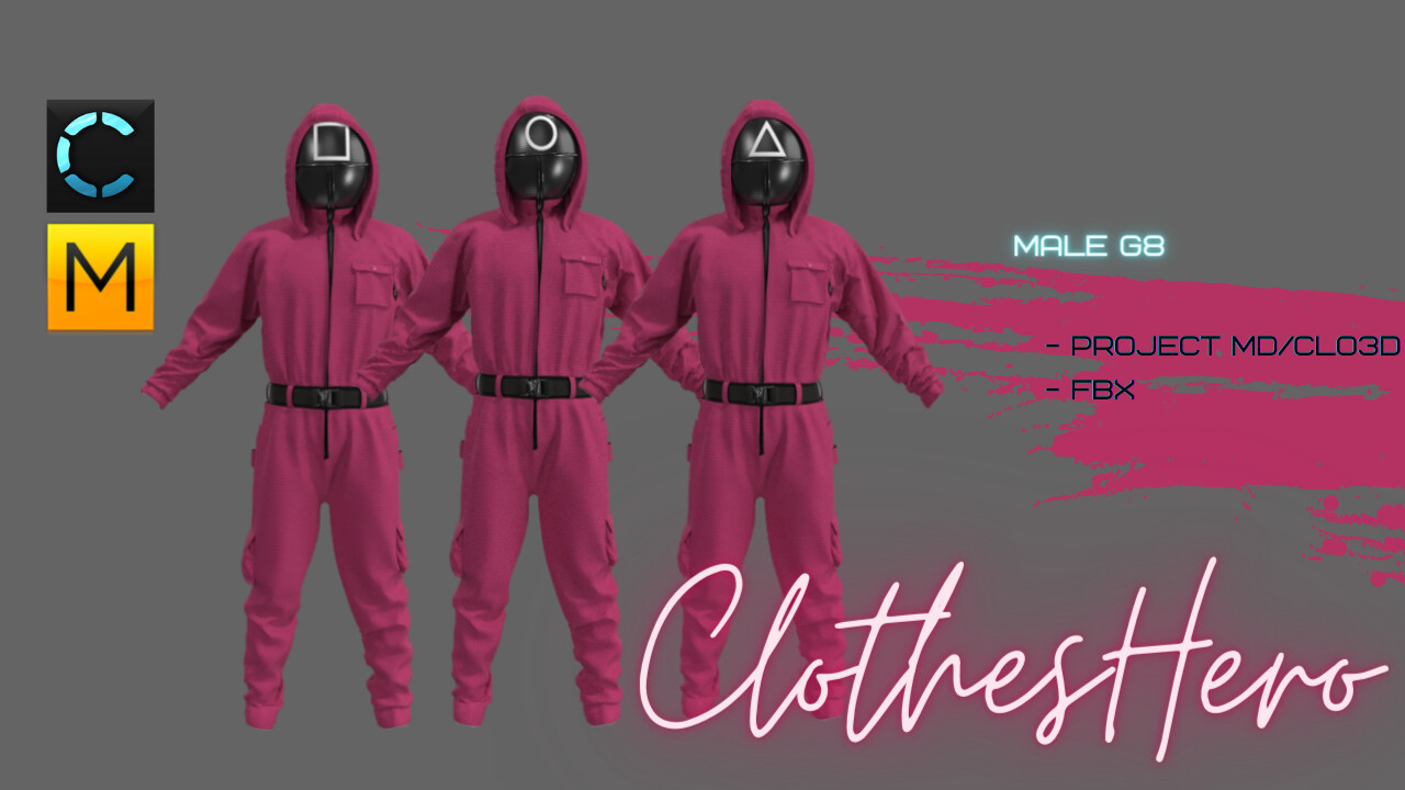 ArtStation - Squid Game (uniform jumpsuit) | Game Assets