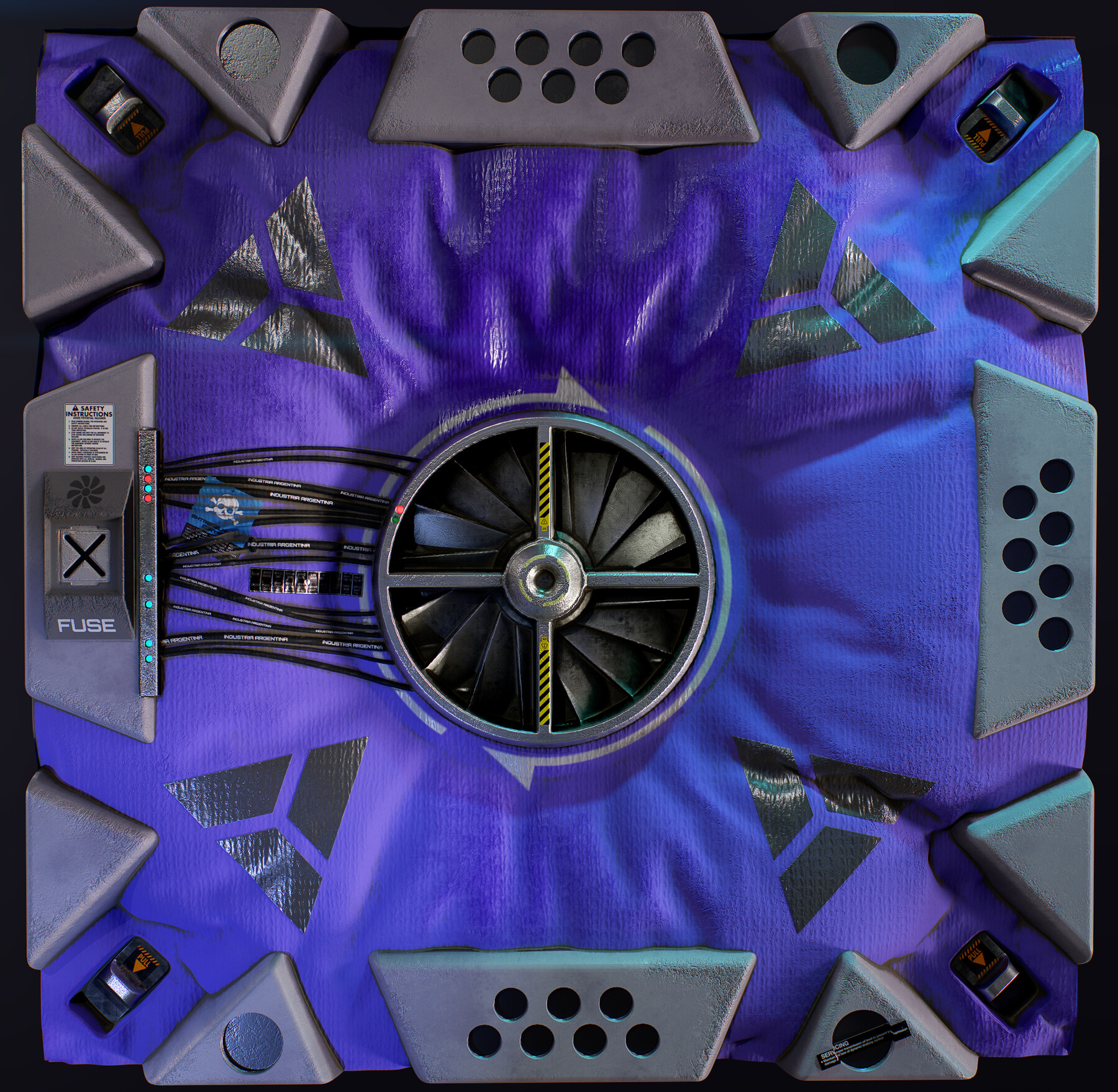 ArtStation - PBR - PADDED SCIFI VENTILATION PANEL - 4K MATERIAL | Game ...