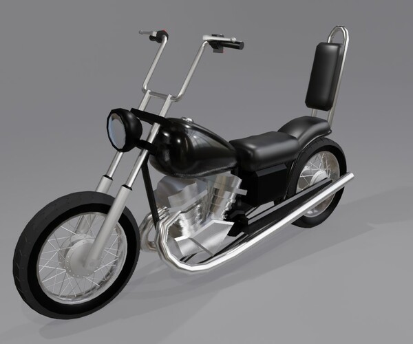 ArtStation - Moto Chopper - Motorcycle Low-poly 3D model | Game Assets
