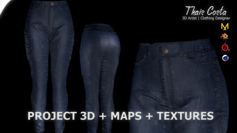 ArtStation - JEANS PANTS | MD, BLENDER, SP, C4D | PROJECT + MAPS + 1 ...