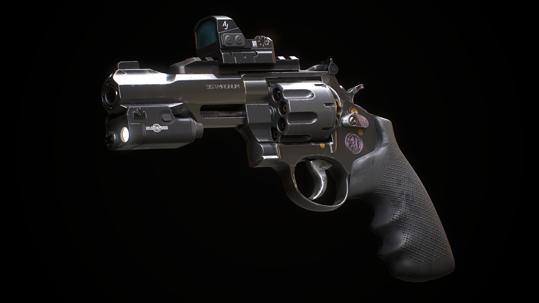 ArtStation - Revolver Smith & Wesson M&P R8 with flashlight & reflex ...