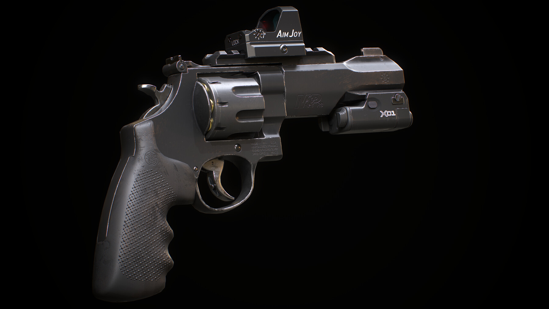 ArtStation - Revolver Smith & Wesson M&P R8 with flashlight & reflex ...