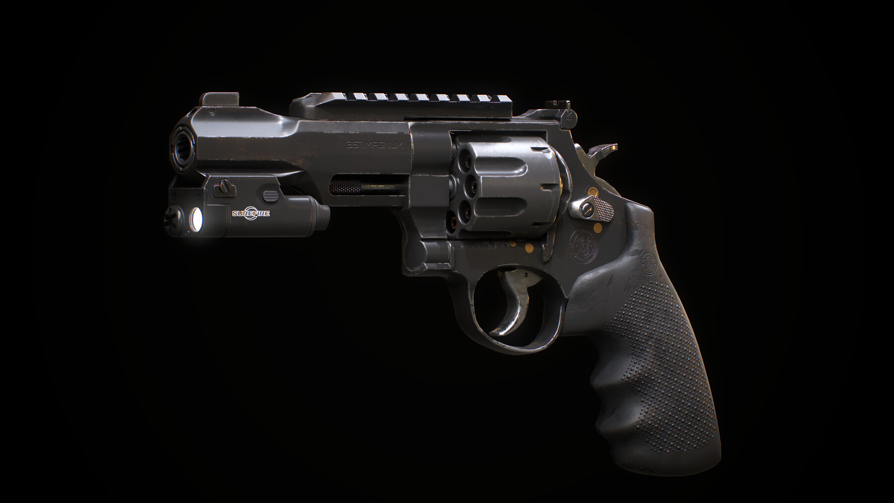 ArtStation - Revolver Smith & Wesson M&P R8 with flashlight & reflex ...