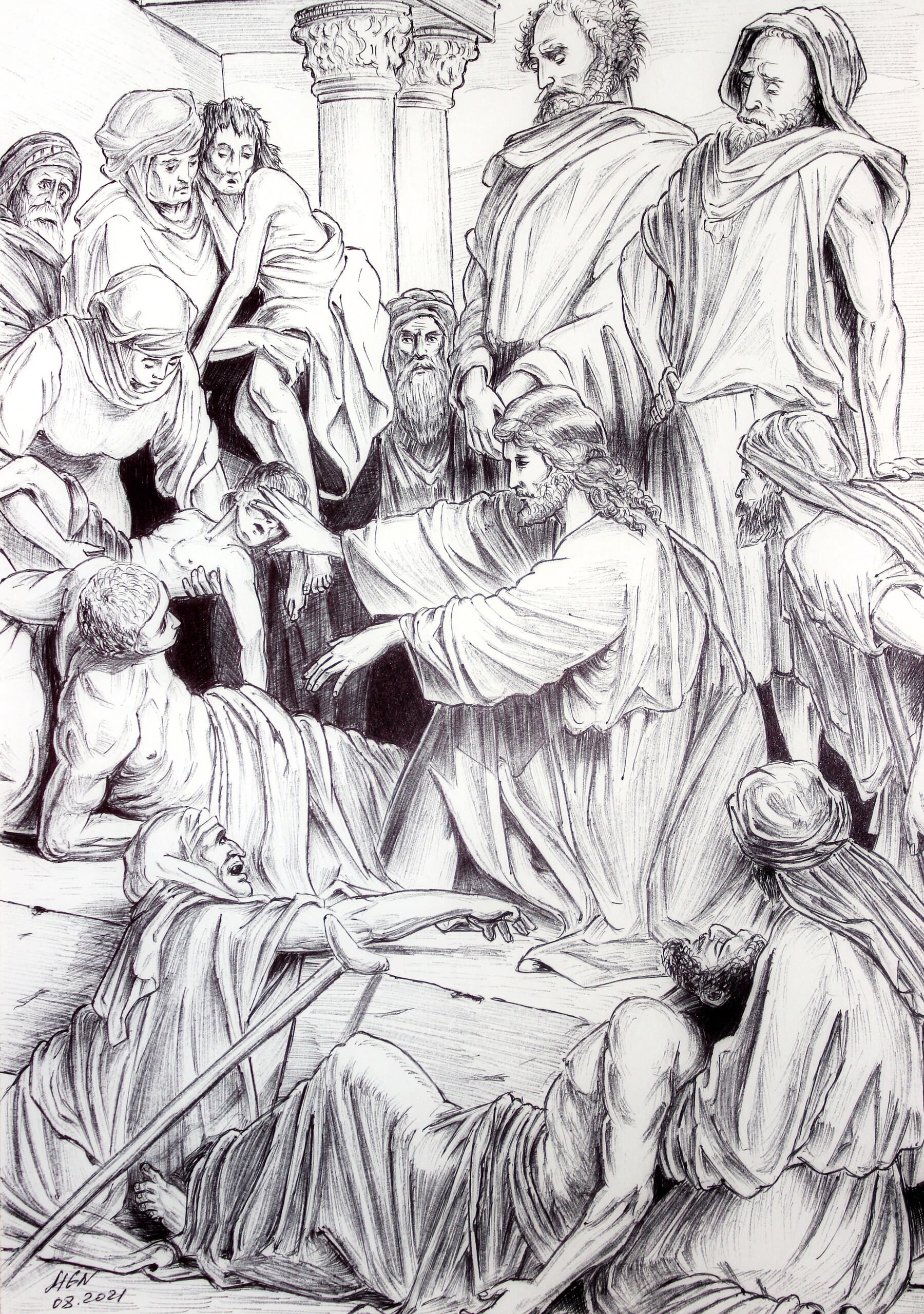 ArtStation - Jesus Christ heals the sick. | Artworks