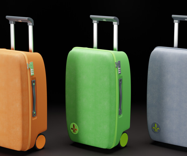 ArtStation - Luggage, Travel Suitcase Mark (polygonal 3D model with PBR ...