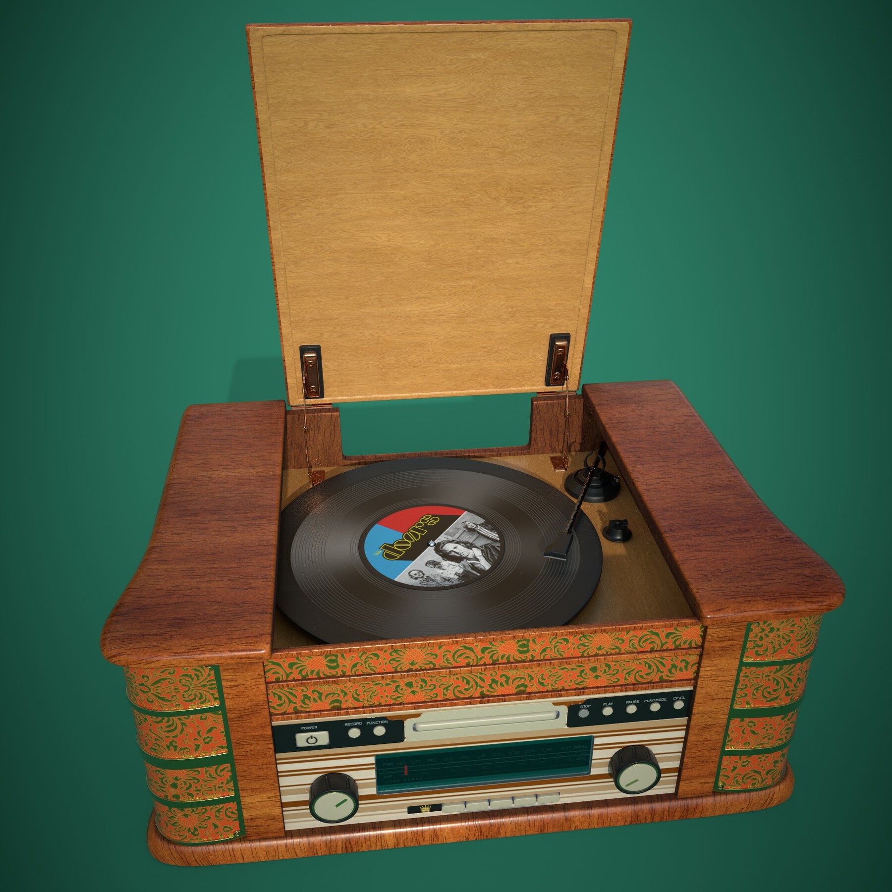 ArtStation - Electronics, audio, Retro gramophone (polygonal 3D model ...