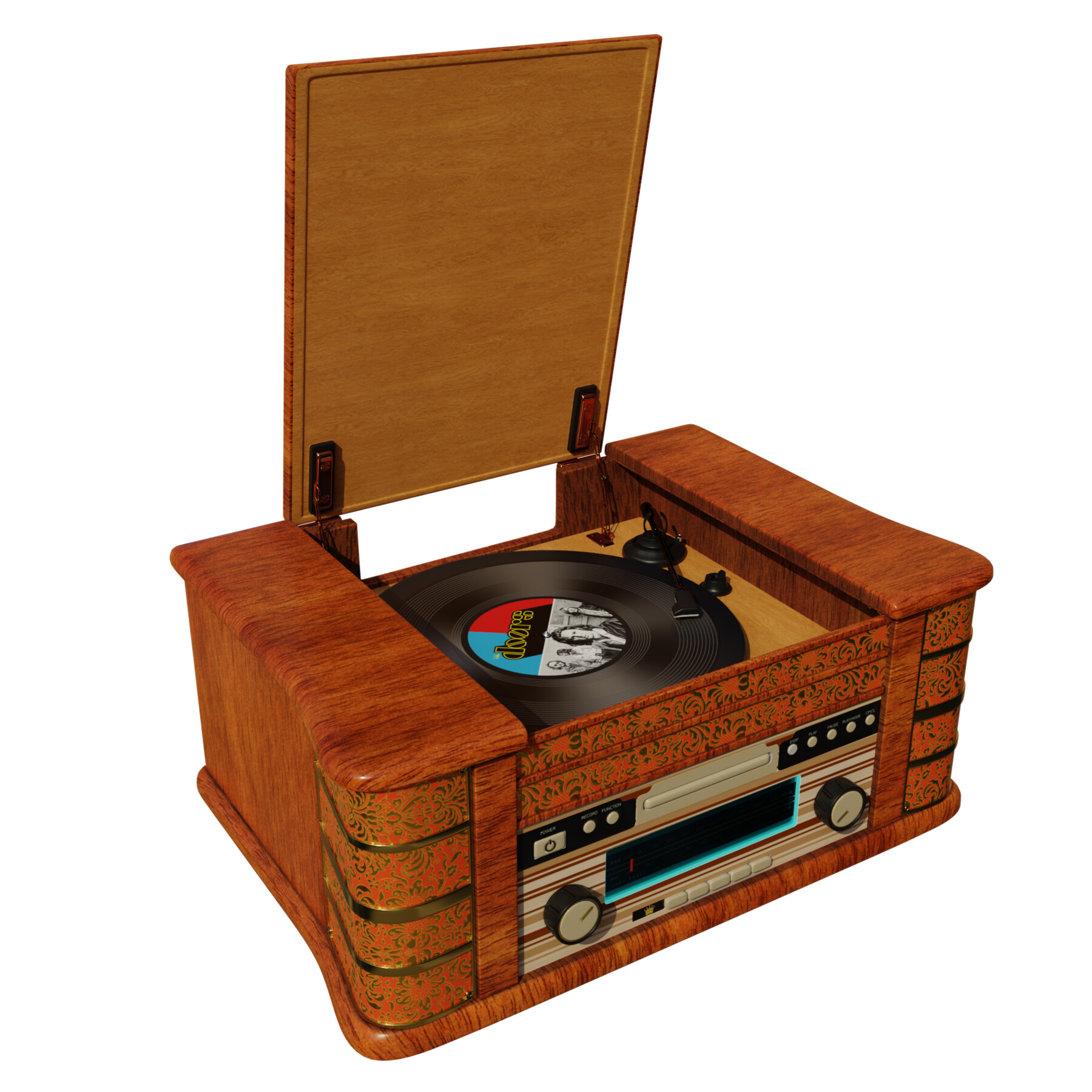 ArtStation - Electronics, audio, Retro gramophone (polygonal 3D model ...