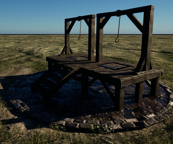 ArtStation - Medieval Gallows Model 3D Tudor | Blender | UE5 | Game Assets