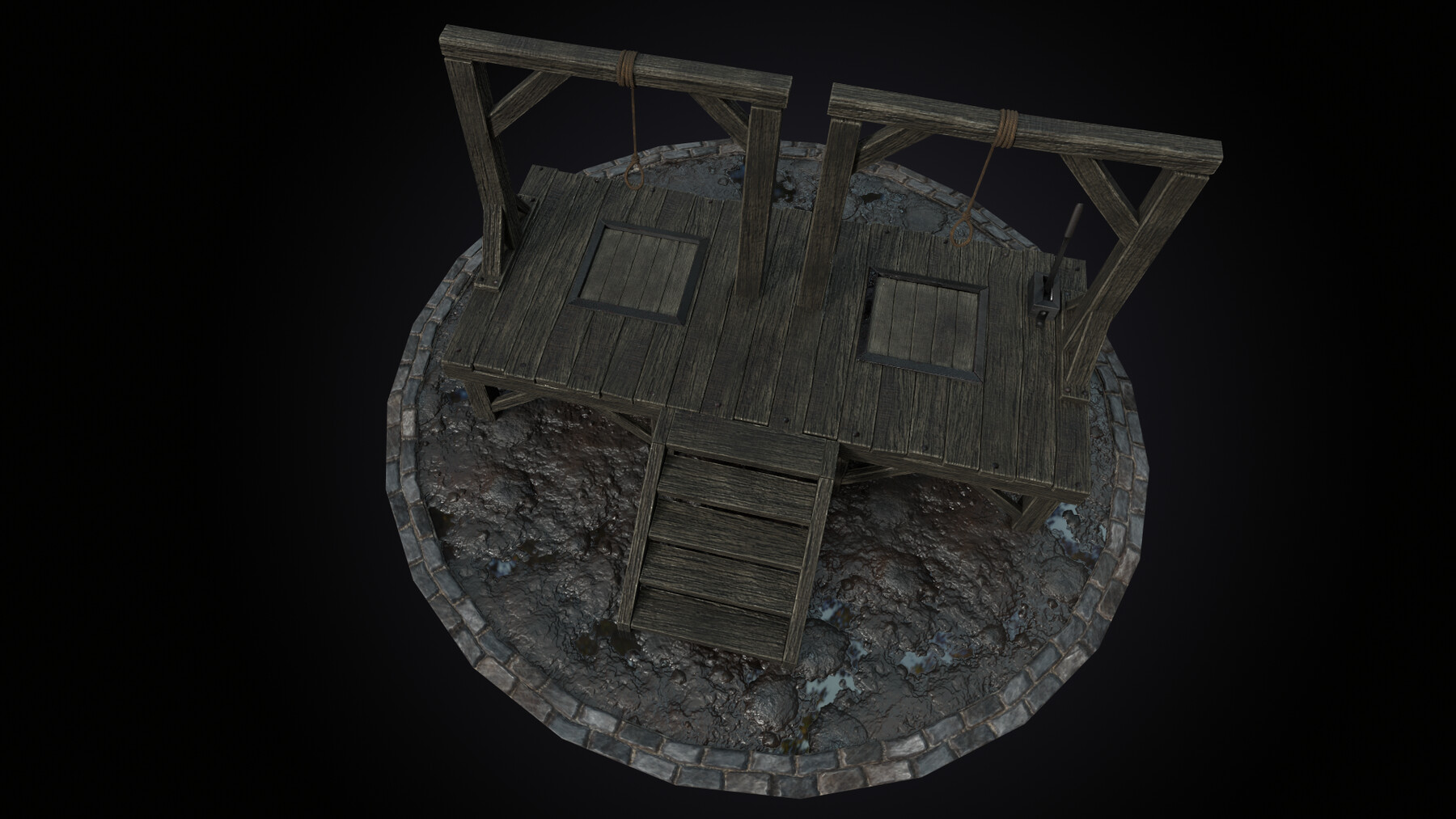 ArtStation - Medieval Gallows Model 3D Tudor | Blender | UE5 | Game Assets