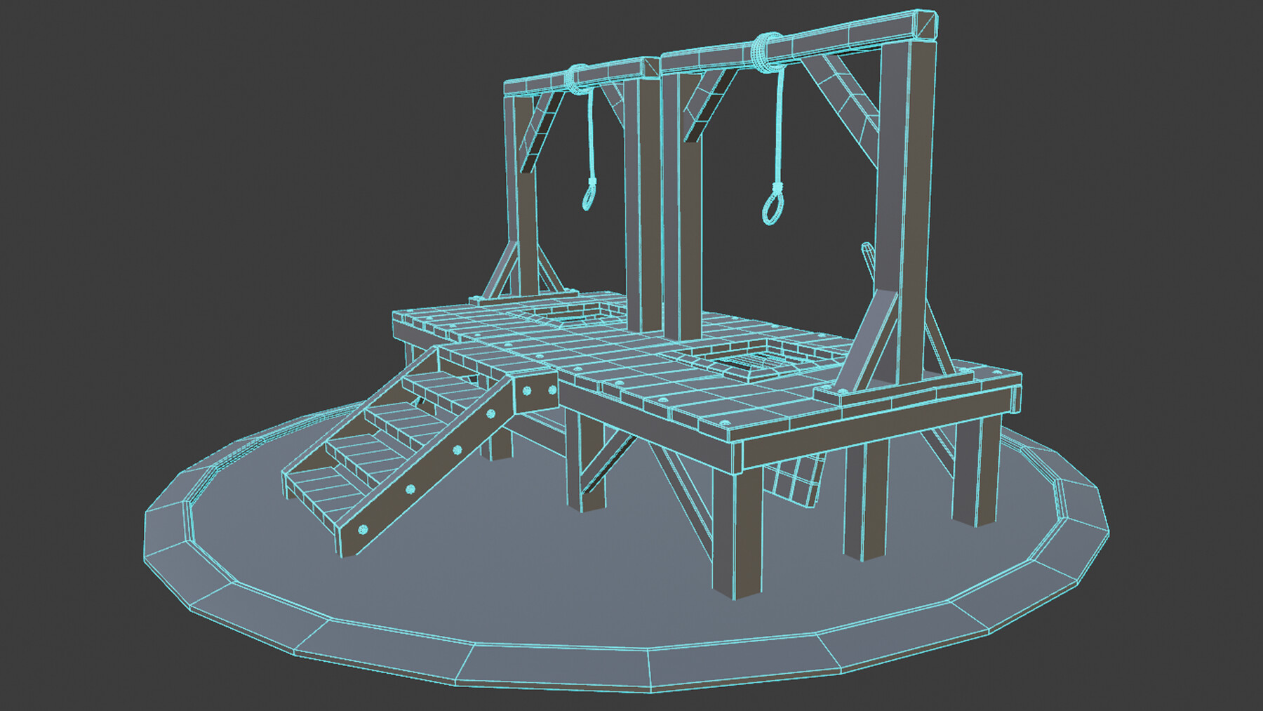 ArtStation - Medieval Gallows Model 3D Tudor | Blender | UE5 | Game Assets