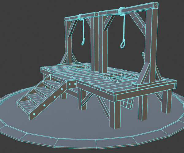ArtStation - Medieval Gallows Model 3D Tudor | Blender | UE5 | Game Assets