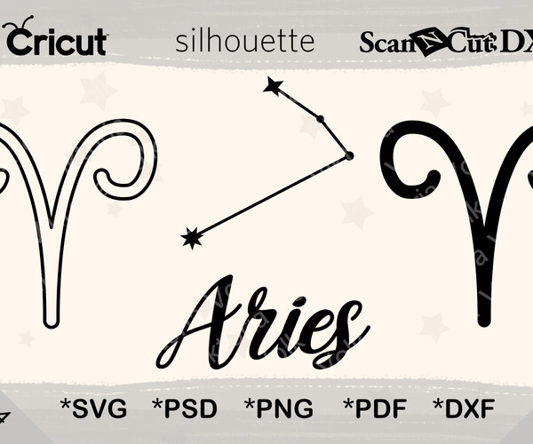 ArtStation - Aries Zodiac Icons and Constellation Cut File Bundle svg ...