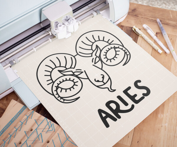ArtStation - Aries Zodiac Icon Illustration Cut File svg, png, pdf, dxf ...