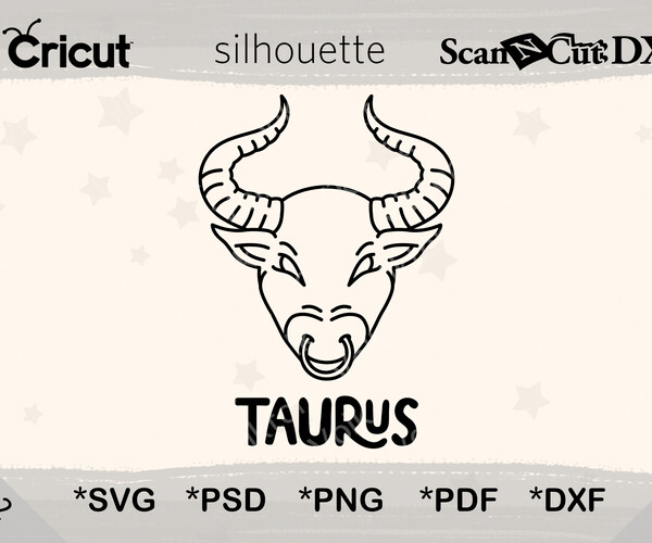 ArtStation - Taurus Zodiac Icon Line Art Cut File Bundle svg, png, pdf ...