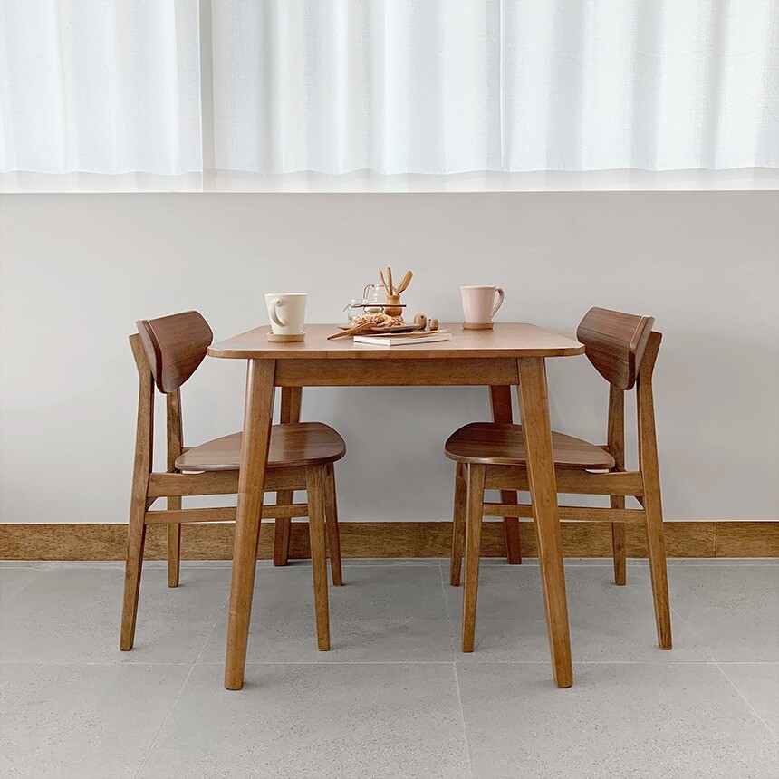 ArtStation - Rustic solid wood dining table set for two people 800 ...