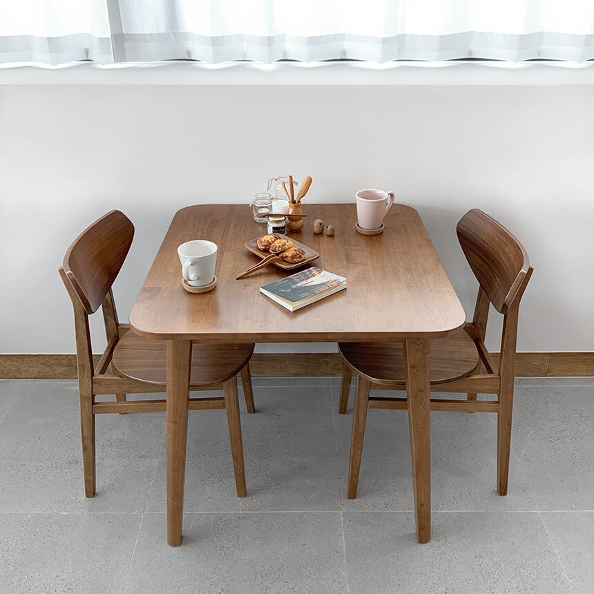 ArtStation - Rustic solid wood dining table set for two people 800 ...