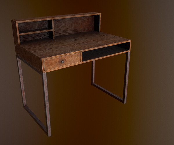 ArtStation - Old Desk 3d Model PBR 2K Texture | Game Assets