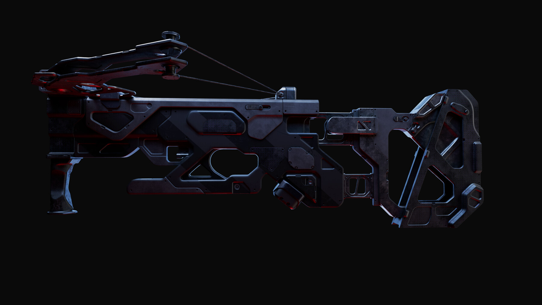 ArtStation - Futuristic Crossbow - 3D Model - SubD | Game Assets