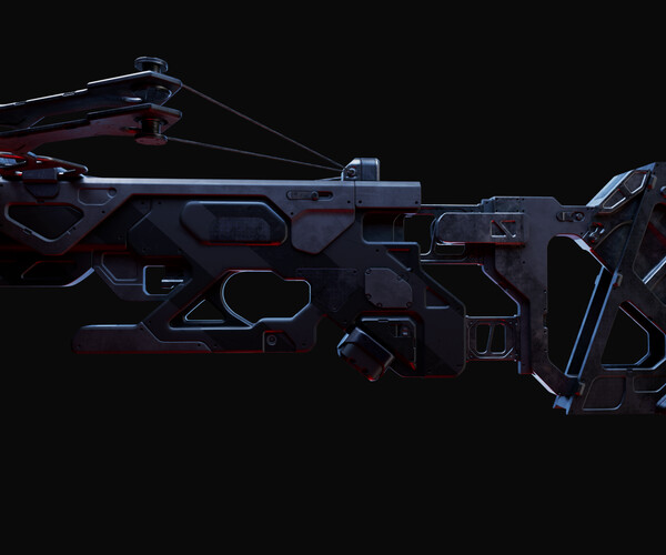 ArtStation - Futuristic Crossbow - 3D Model - SubD | Game Assets