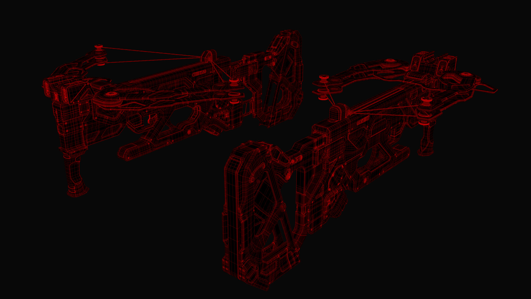 ArtStation - Futuristic Crossbow - 3D Model - SubD | Game Assets