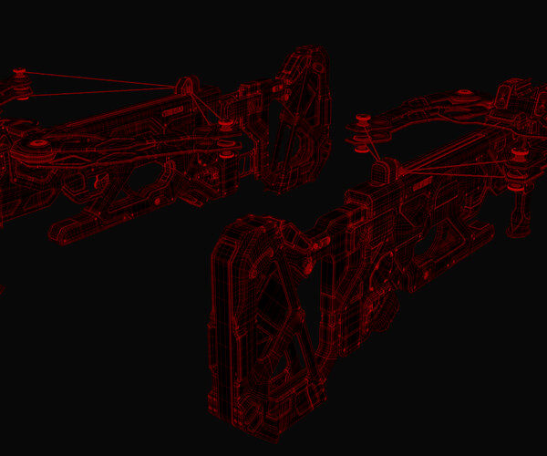 ArtStation - Futuristic Crossbow - 3D Model - SubD | Game Assets