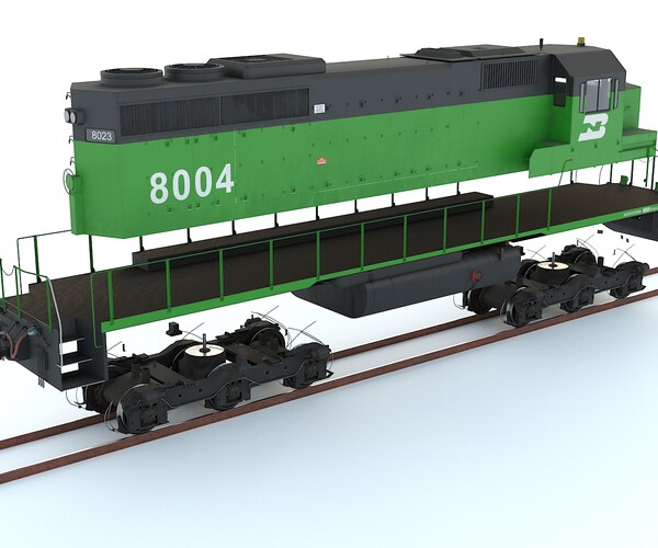 ArtStation - Locomotive EMD SD40-2 Burlington Northern | Resources