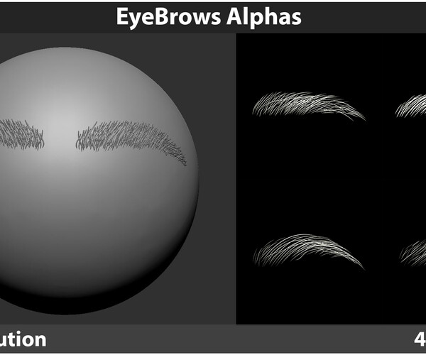 ArtStation - EyeBrows Alphas | Brushes