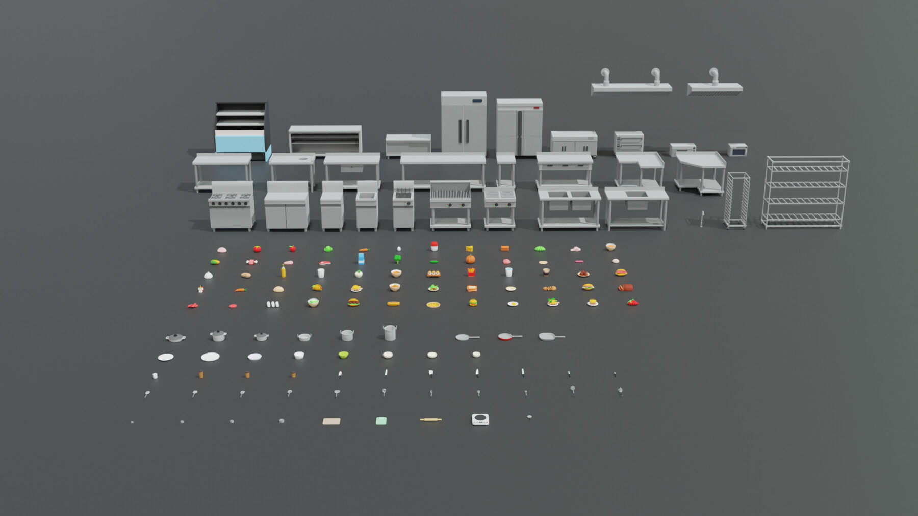 ArtStation - Pandazole - Kitchen Food lowpoly pack | Game Assets