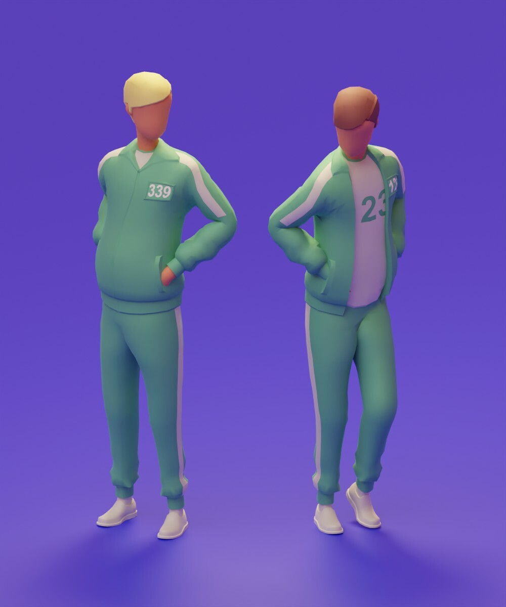 ArtStation - Low Poly Character Squid Game Illustration Set | Game Assets