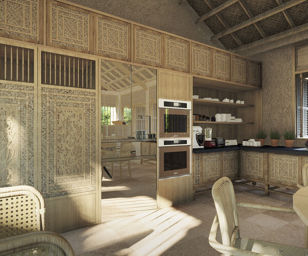 ArtStation - Countryside Kitchen- vietnamese house | Artworks