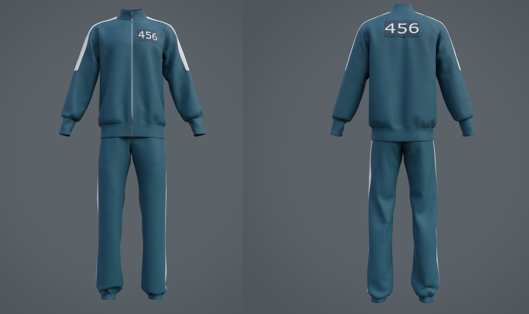 ArtStation - Squid Game Players Uniform - 456 Male Tracksuit Costume 3D ...