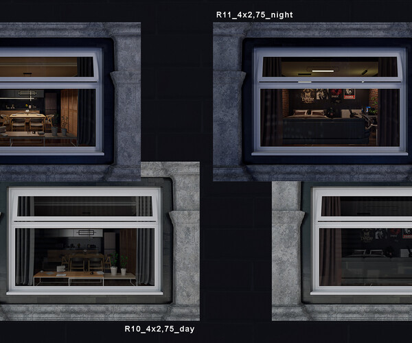 ArtStation - Parallax room pack | One click interiors | 20+20 | KPACK ...