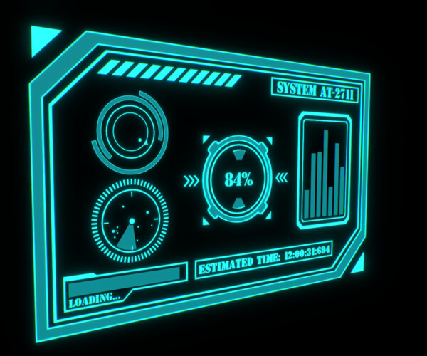 ArtStation - Sci-fi HUD Screen Animated | Game Assets