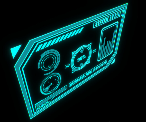 ArtStation - Sci-fi HUD Screen Animated | Game Assets