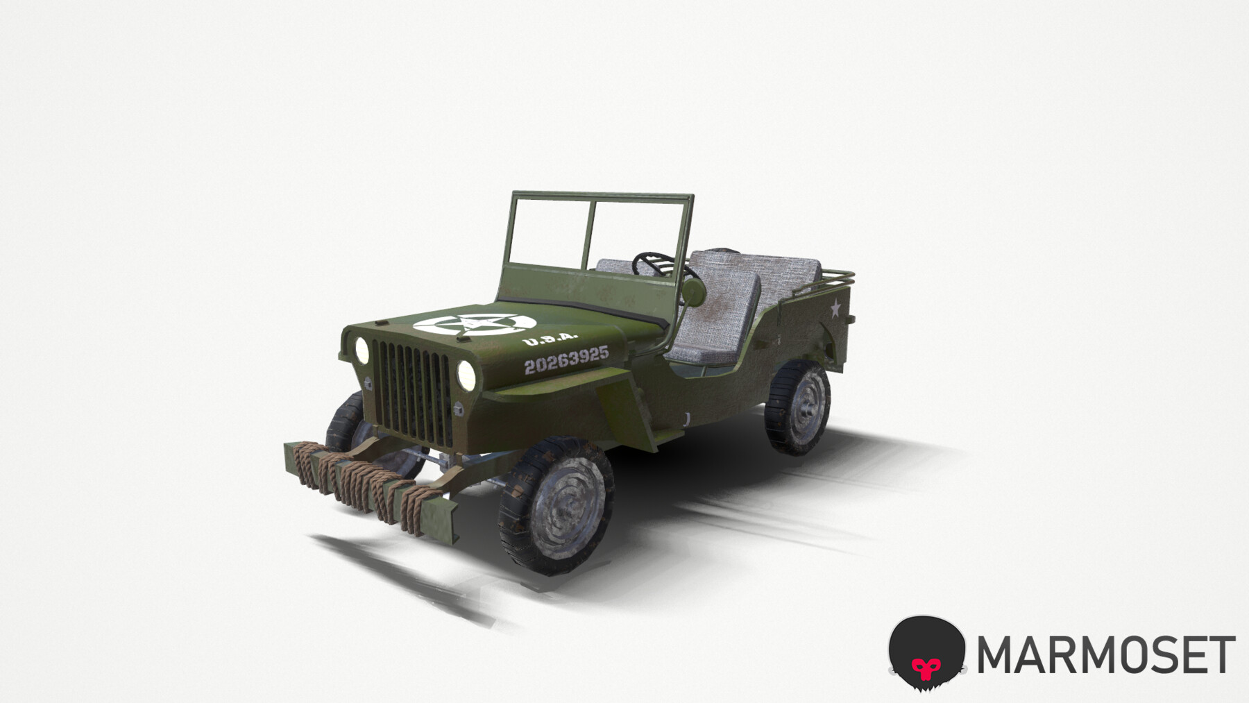 ArtStation - Low-Poly World War II Army Truck | Game Assets