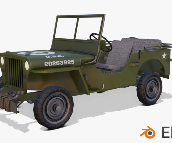 ArtStation - Low-Poly World War II Army Truck | Game Assets