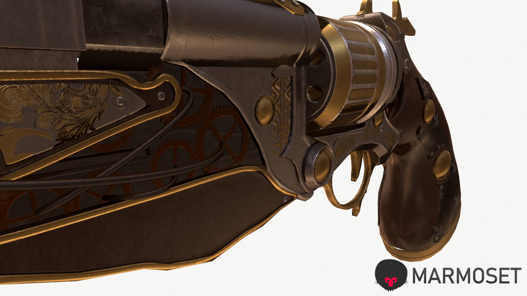 ArtStation - Low-poly Steampunk Revolver | Game Assets