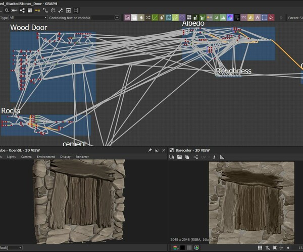 ArtStation - Stylized Stacked Stones with Door - Substance Designer ...