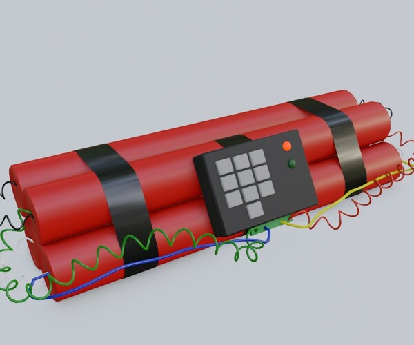 ArtStation - Time Bomb - Dynamite - Bomba Relogio Low-poly 3D model ...