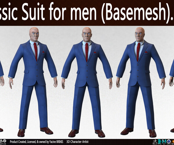 ArtStation - Classic Suit for men (Basemesh) Vol 01 | Resources
