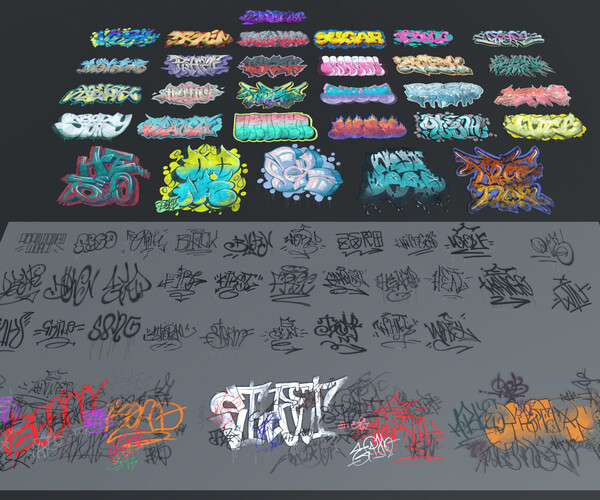 ArtStation - Graffiti Pack Decals IV | Game Assets