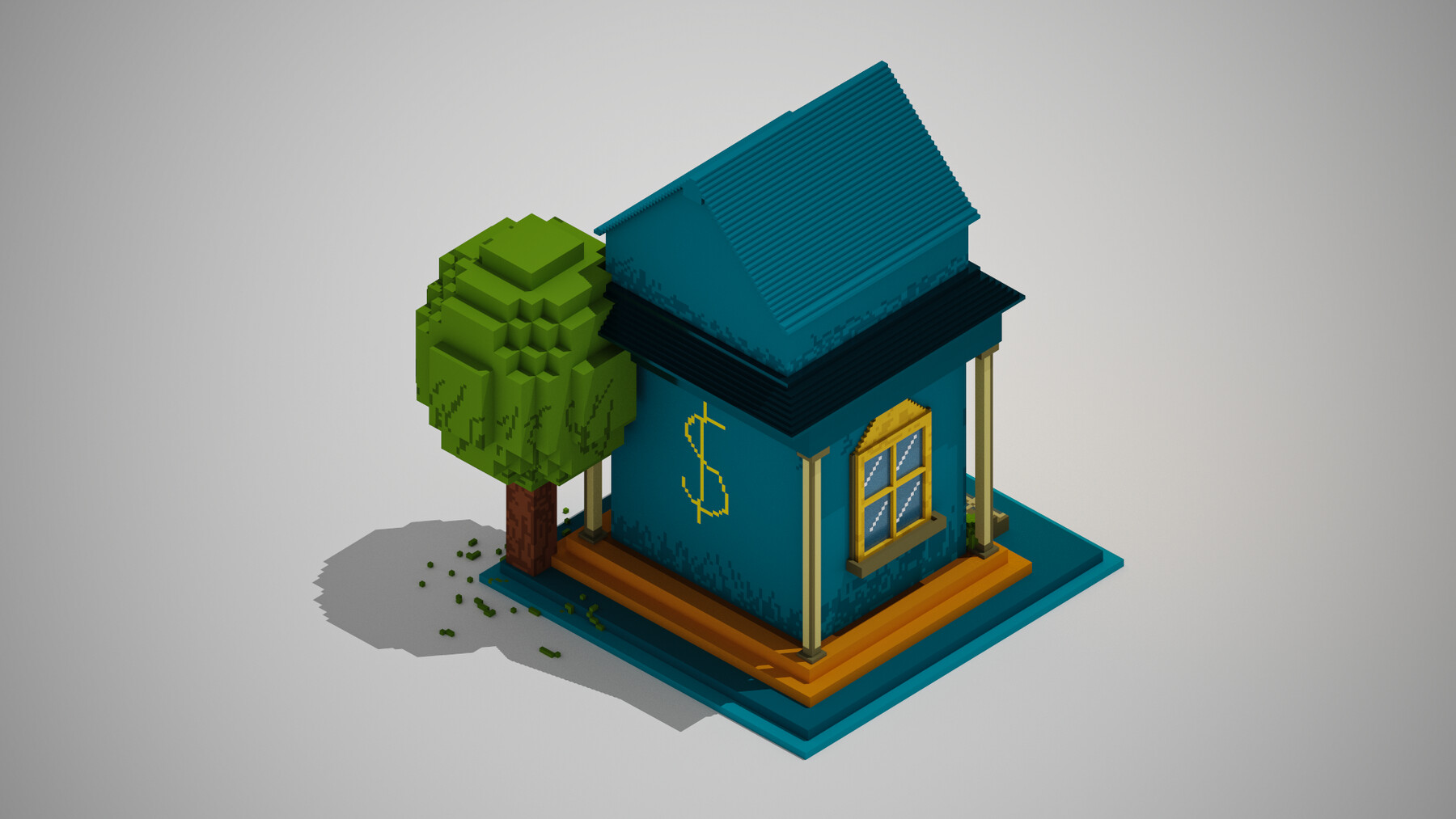 ArtStation - Voxel mini Bank 3D | Game Assets